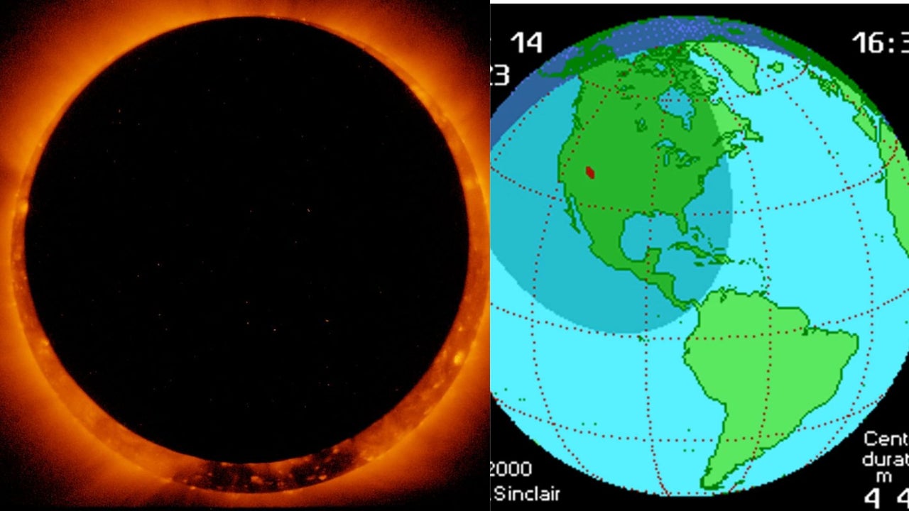 Animación de la NASA muestra el recorrido exacto por el continente americano del eclipse de sol ...