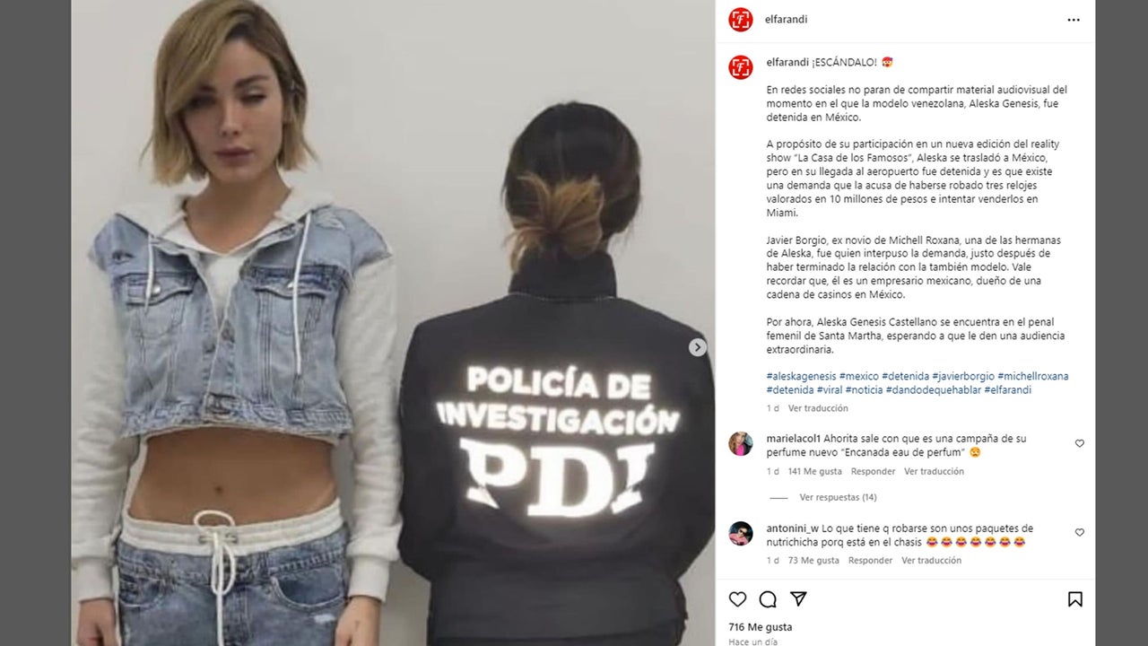 La modelo venezolana Aleska Génesis estuvo detenida en México acusada ...