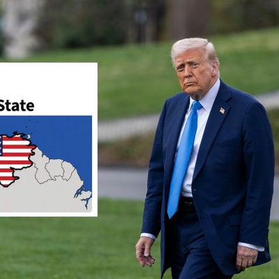 "Estado 51": Trump publicó imagen del mapa de Venezuela pintado con la ...